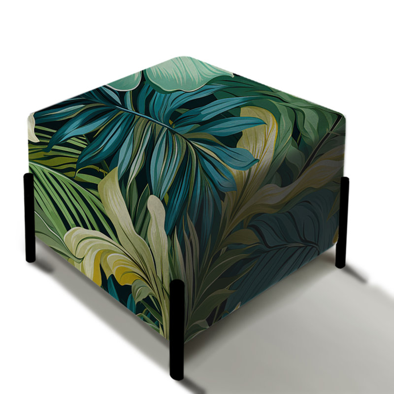 Design Art Mirage Oasis Tropical Pattern - Tropical Square Ottoman ...