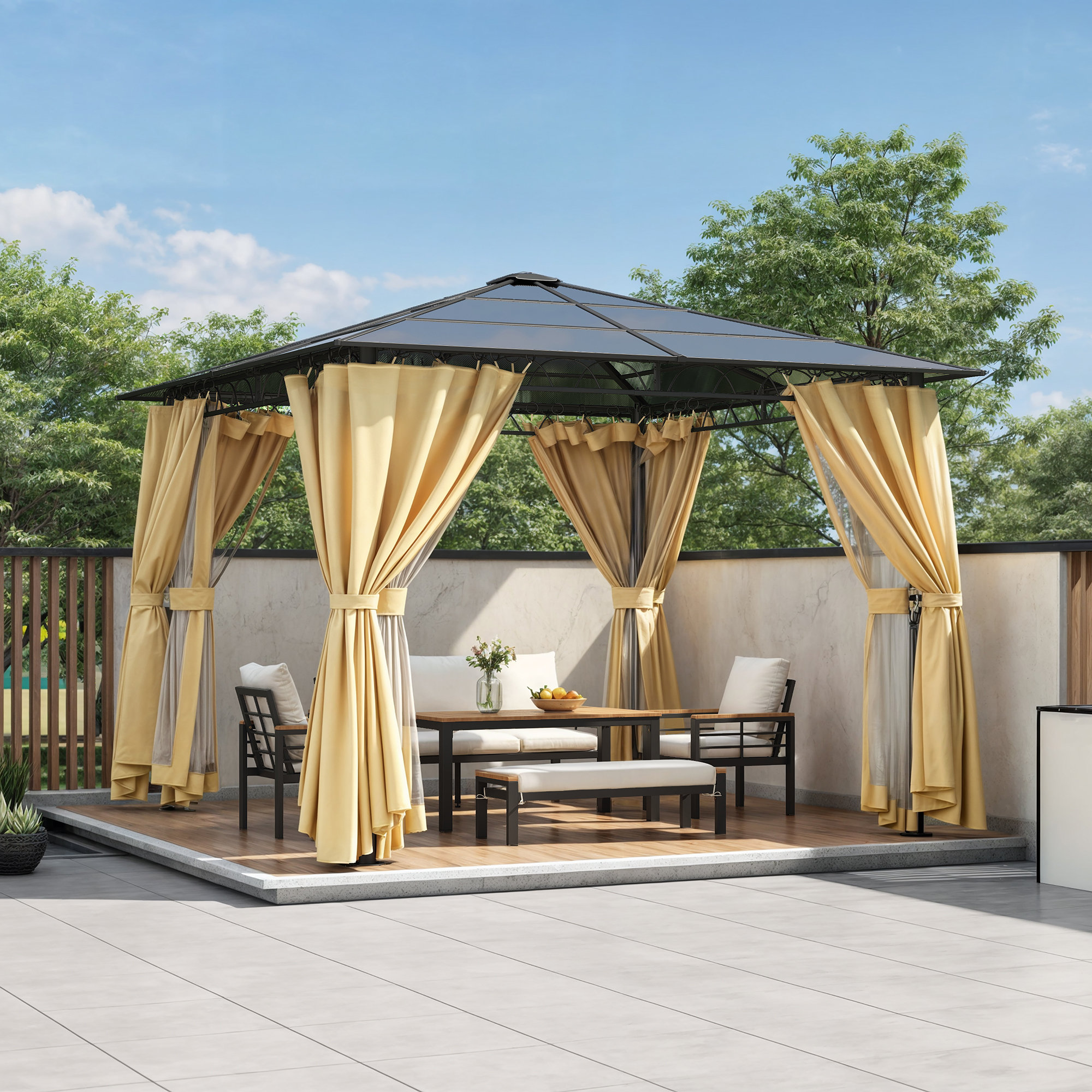 G6 GROUP LLC Heavy Duty Double Roof Terrace Gazebo - Wayfair Canada