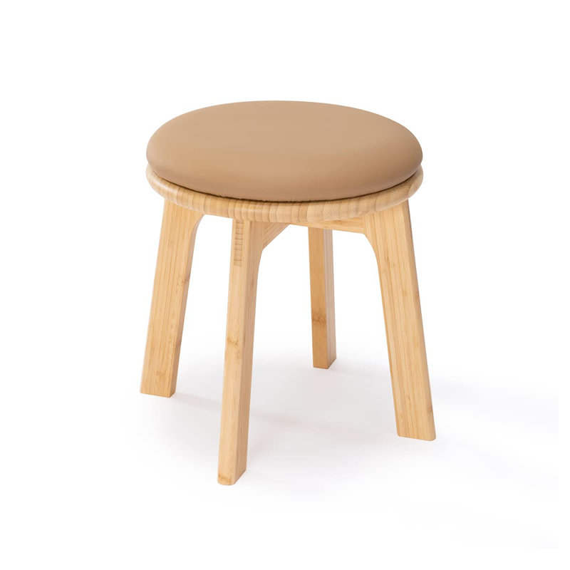 George Oliver Jorjia Unfinished Solid Wood Accent Stool | Wayfair
