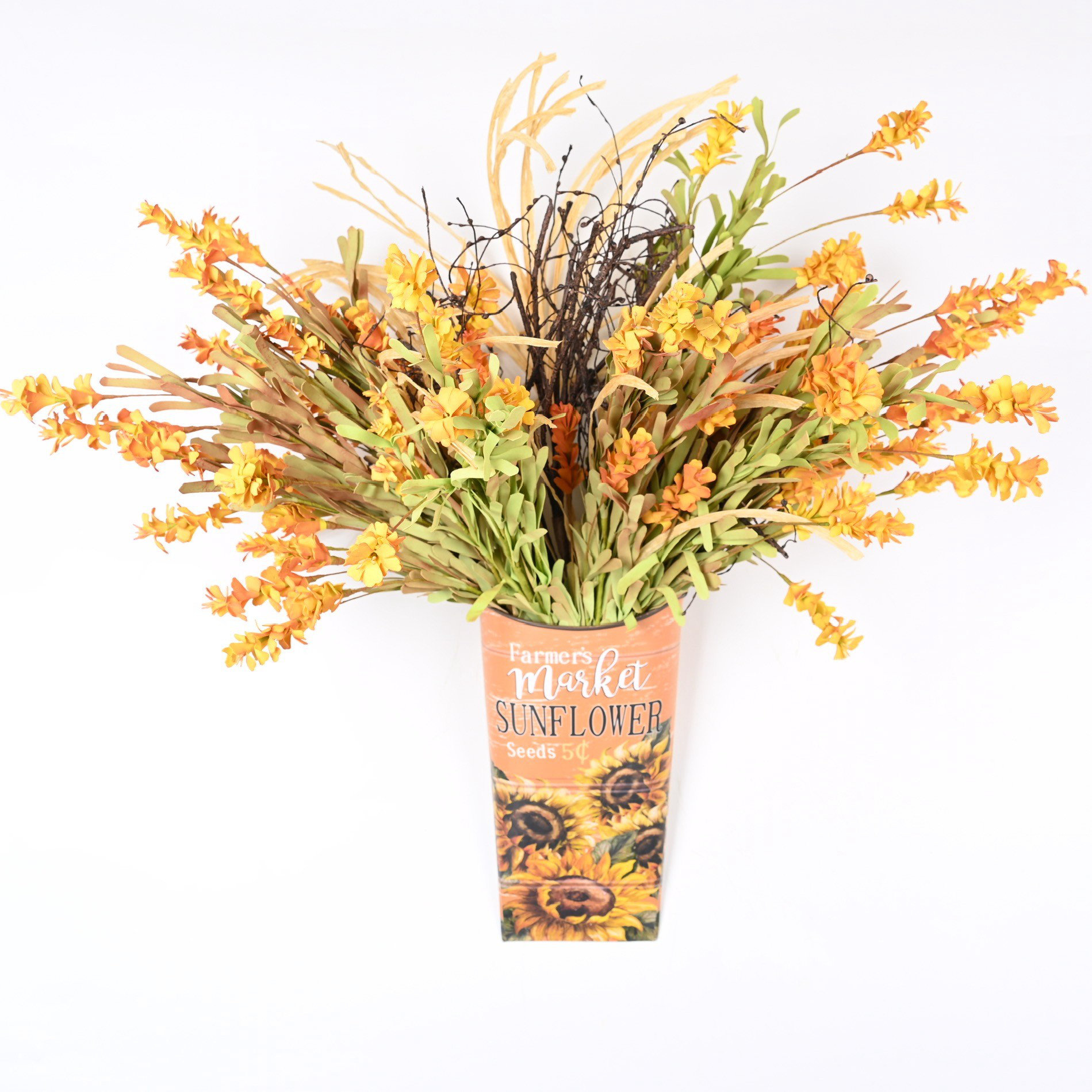 Primrue Fall Faux Blossom Wildflower Centerpiece in Pot | Wayfair