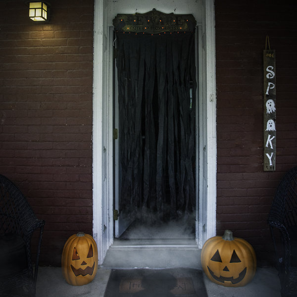 The Holiday Aisle® Spooky Beware Curtain Light Up Haunted House Prop ...