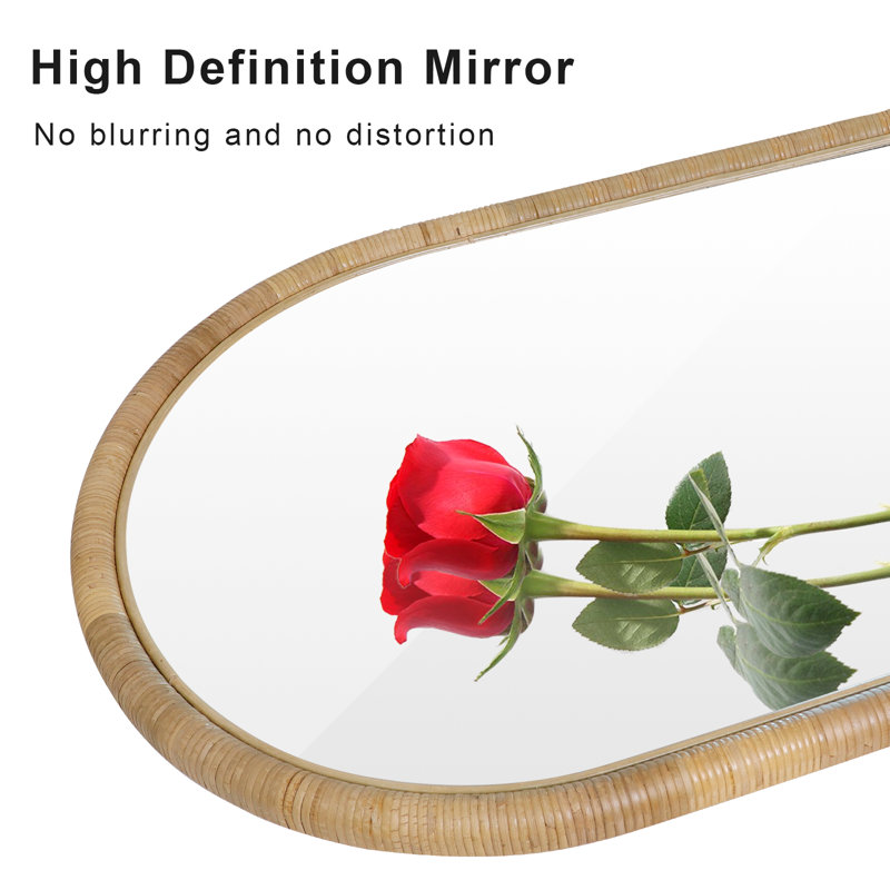 Bay Isle Home™ Elize Arch Rattan Full Length Mirror, 63'' x 20'' Full ...