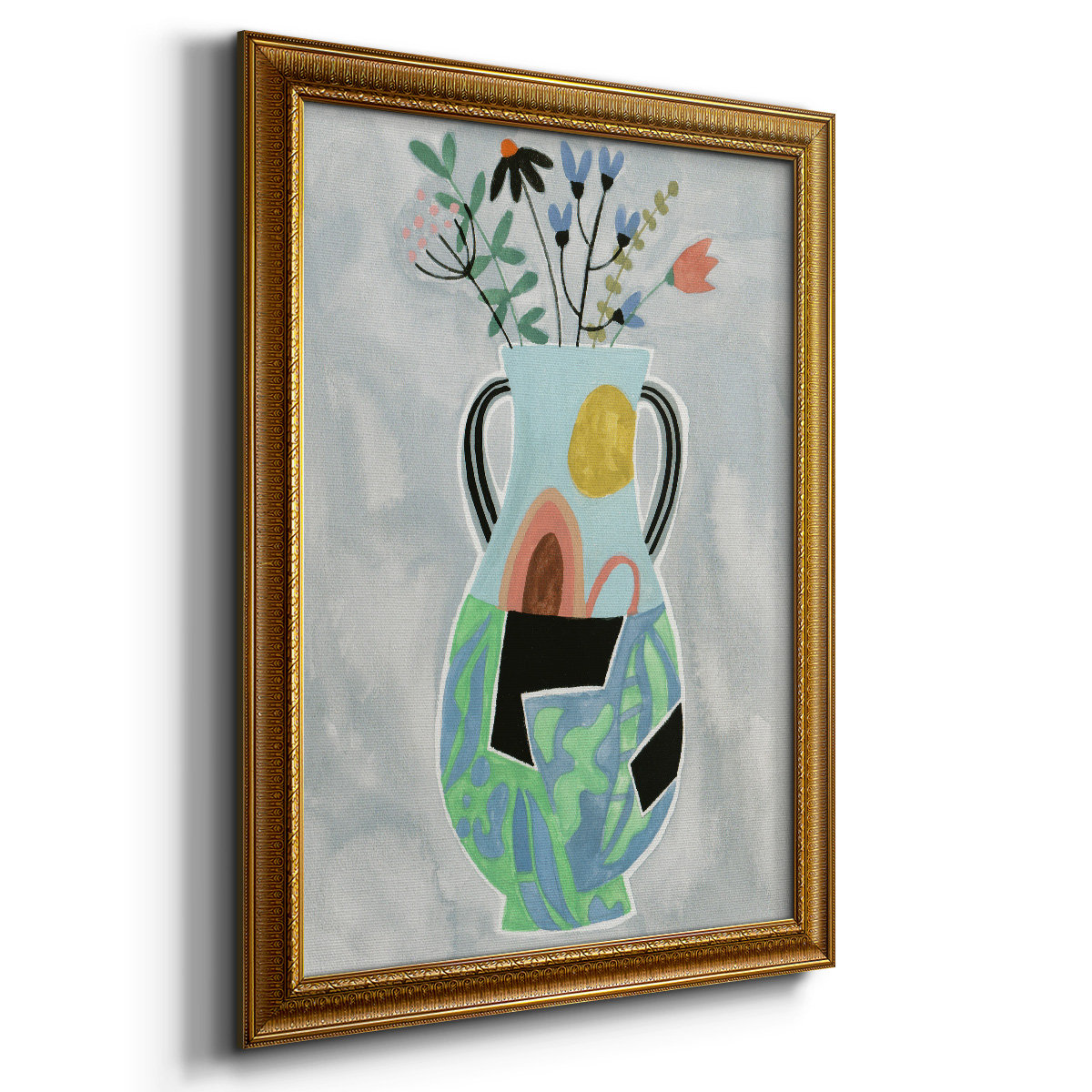 Red Barrel Studio Collage Vase I Premium Framed Canvas- Ready To Hang ...
