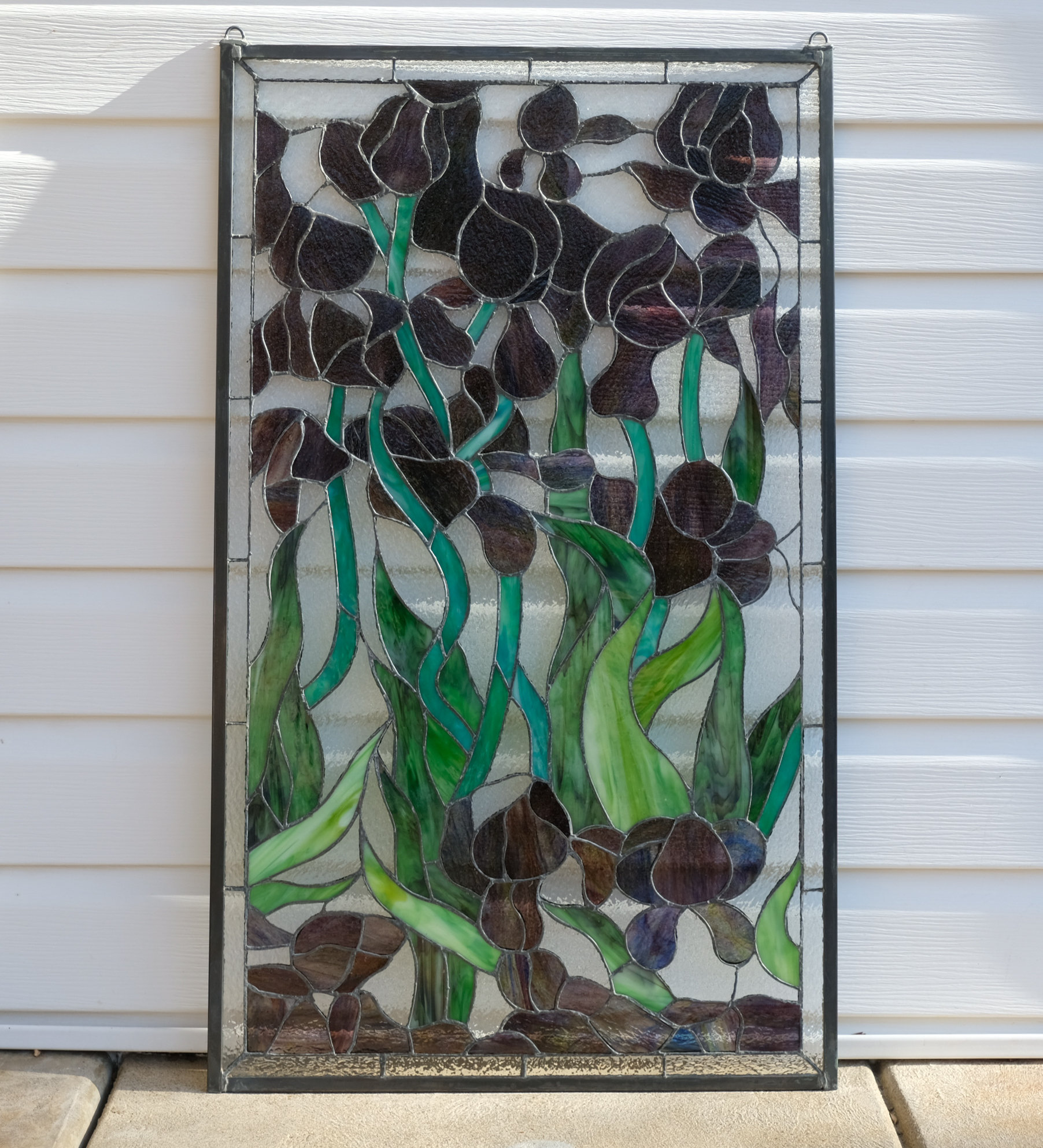 World Menagerie Iris Flowers Stained Glass Window Panel - Wayfair Canada