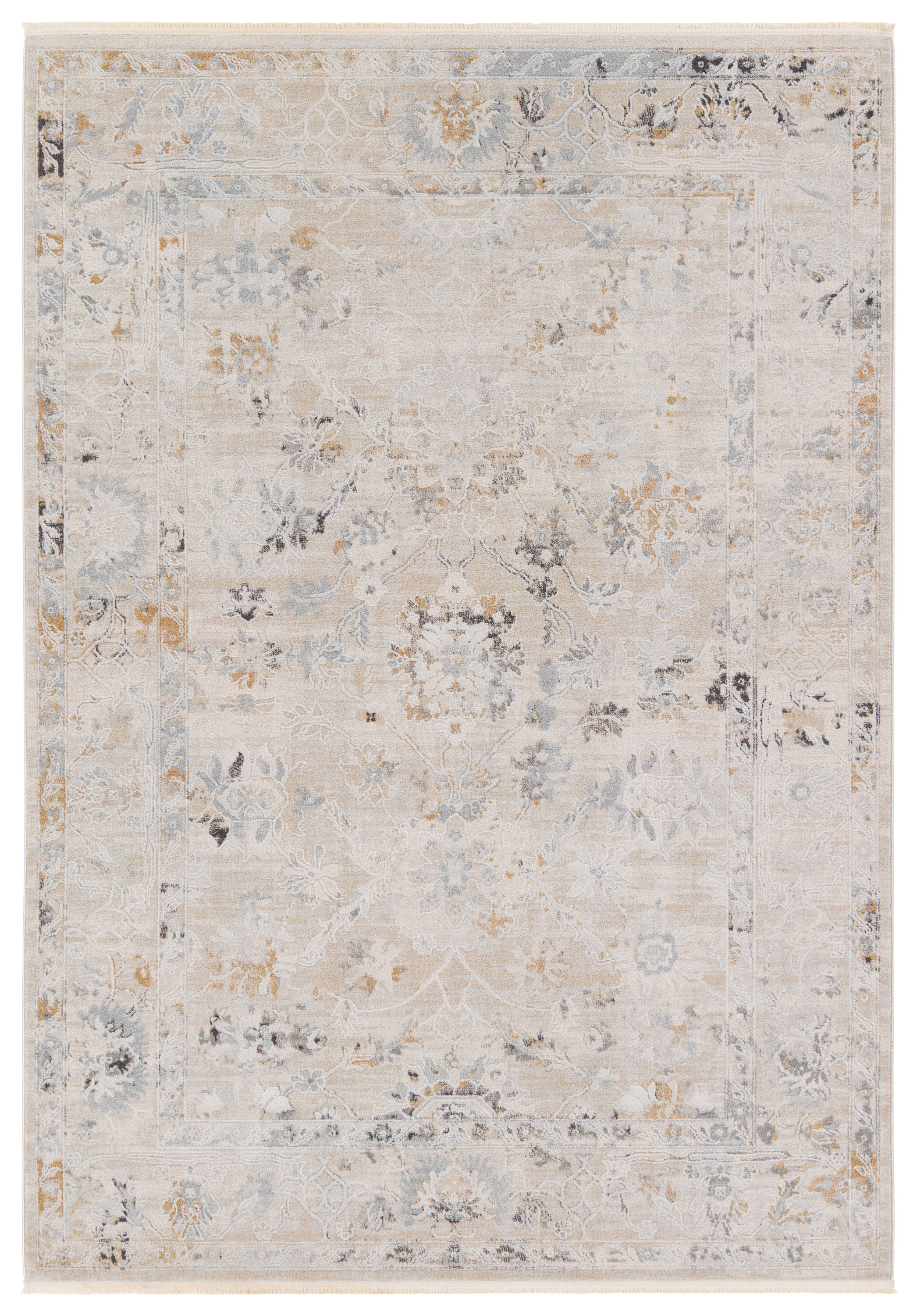 Canora Grey Relma Floral Gray/Cream Area Rug (3'11"X5'11") | Wayfair