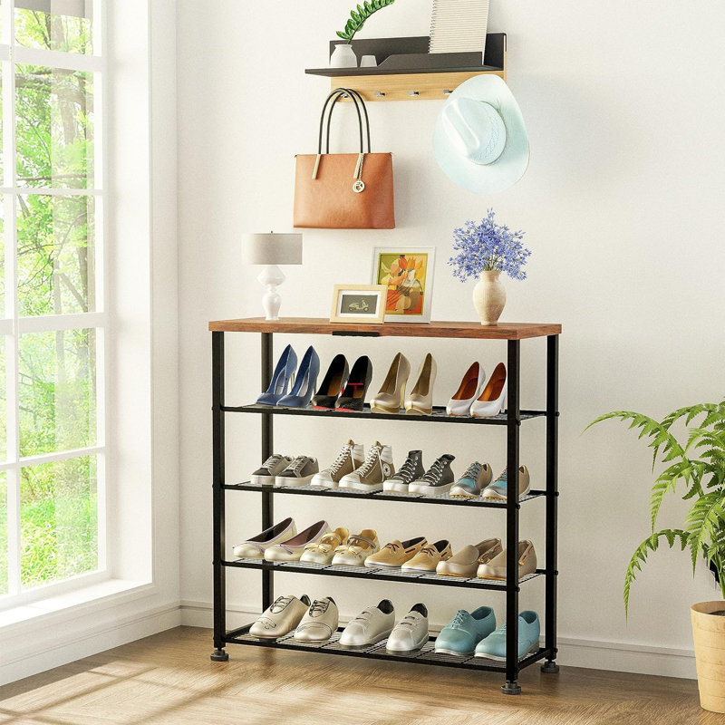 17 Stories 5 Tier Extra Large Shoe Rack | Wayfair