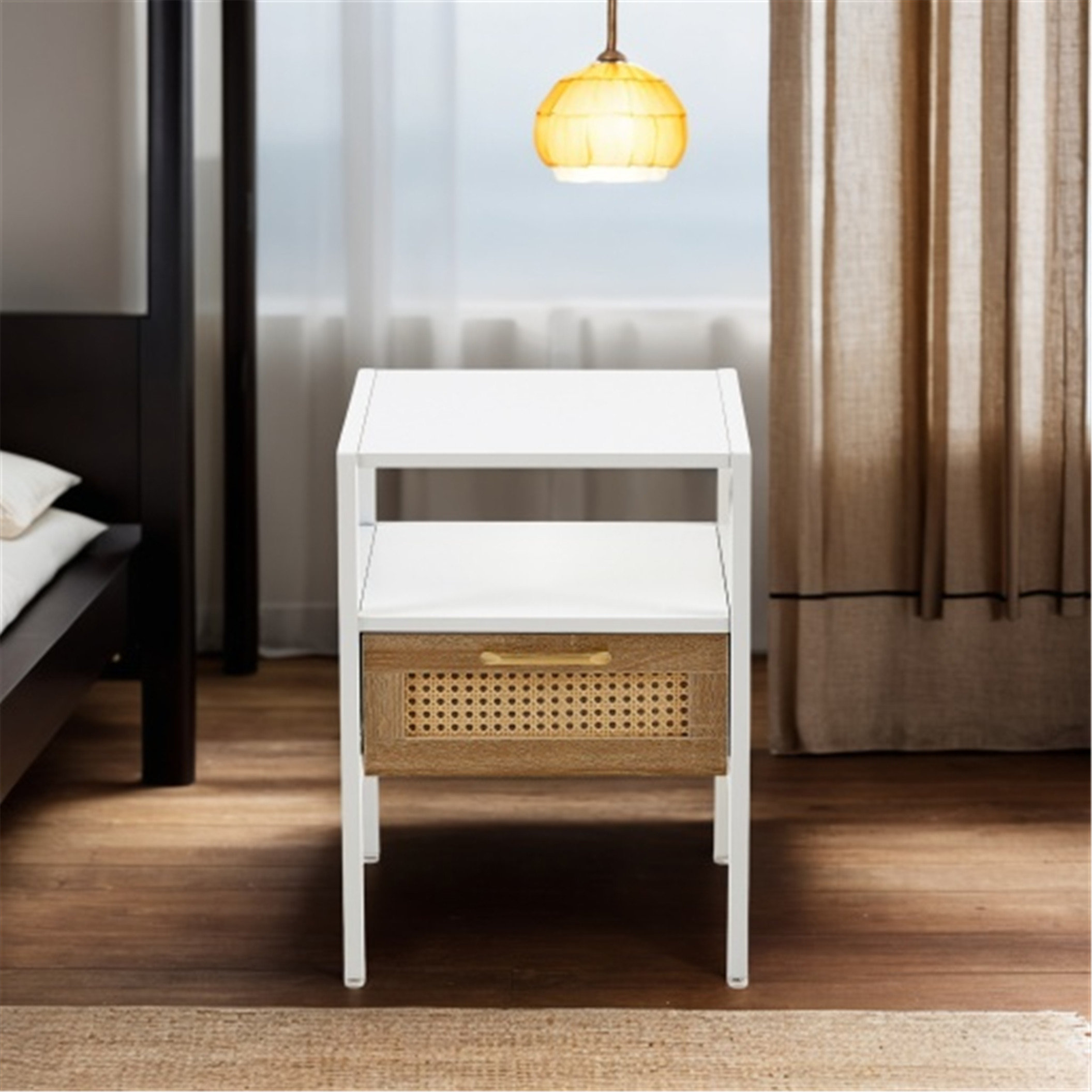 Bayou Breeze Chic Rattan Side Table with Drawer for Versatile Use in ...