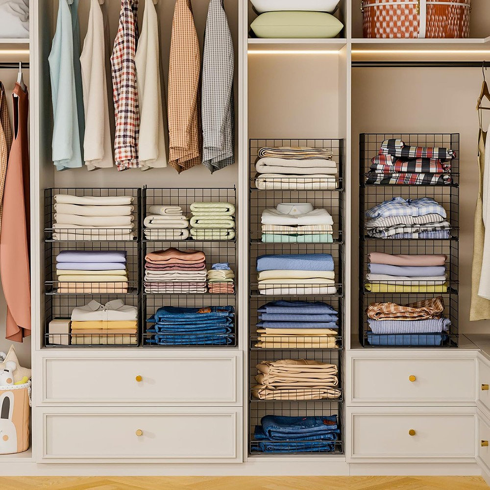 MAXAYA 6-Tier Stackable Closet Organizers And Storage Shelves, Closet S ...