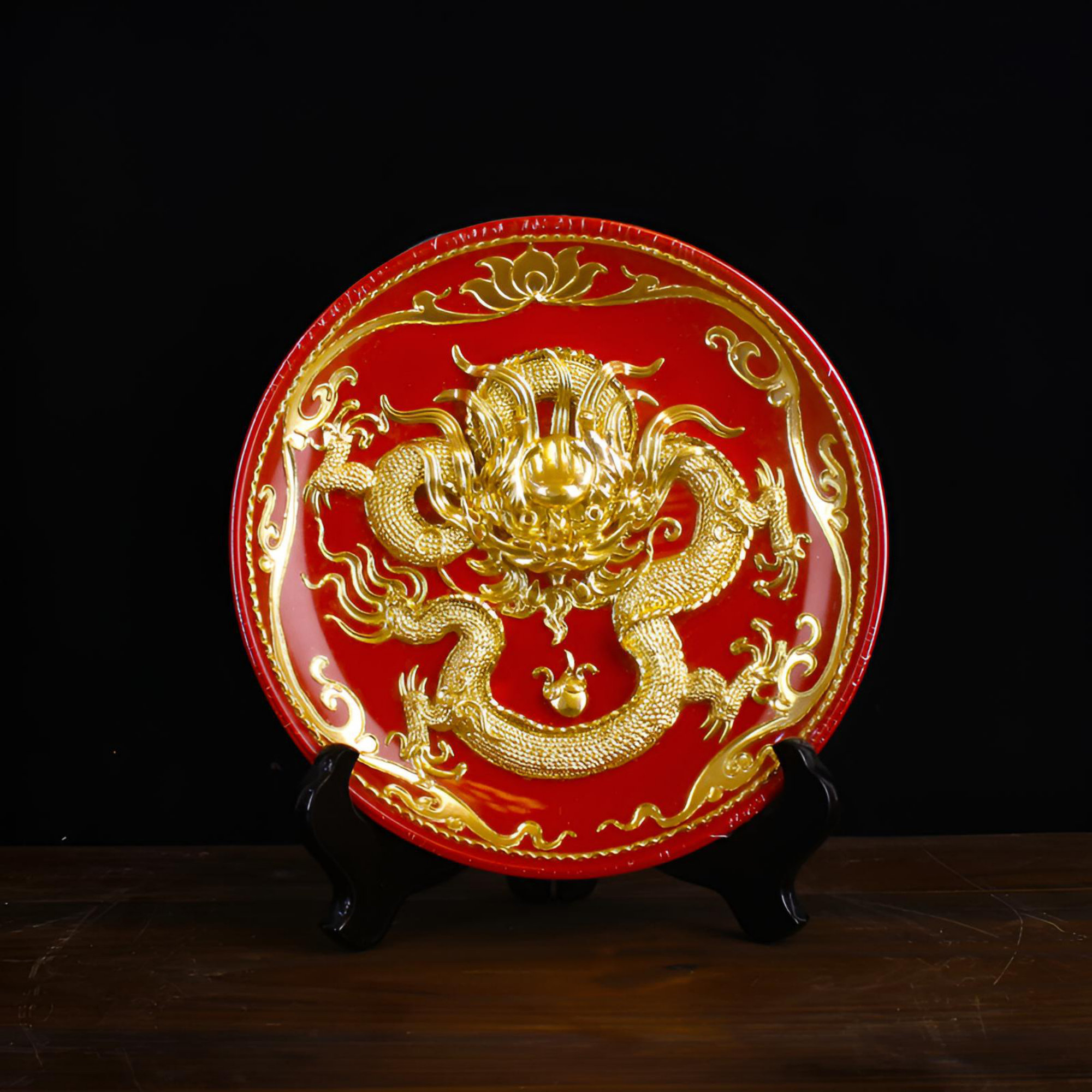 Rosdorf Park Handcrafted Dragon Ceramic Plate – Auspicious Centerpiece ...