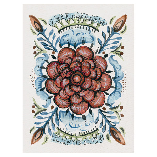 ClassicLiving AMANDA COLVILLE (FOLK FLORAL IV) 60X80 CANVAS - Wrapped ...