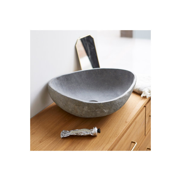 Tikamoon 20'' Gray Stone Oval Bathroom Sink - Wayfair Canada
