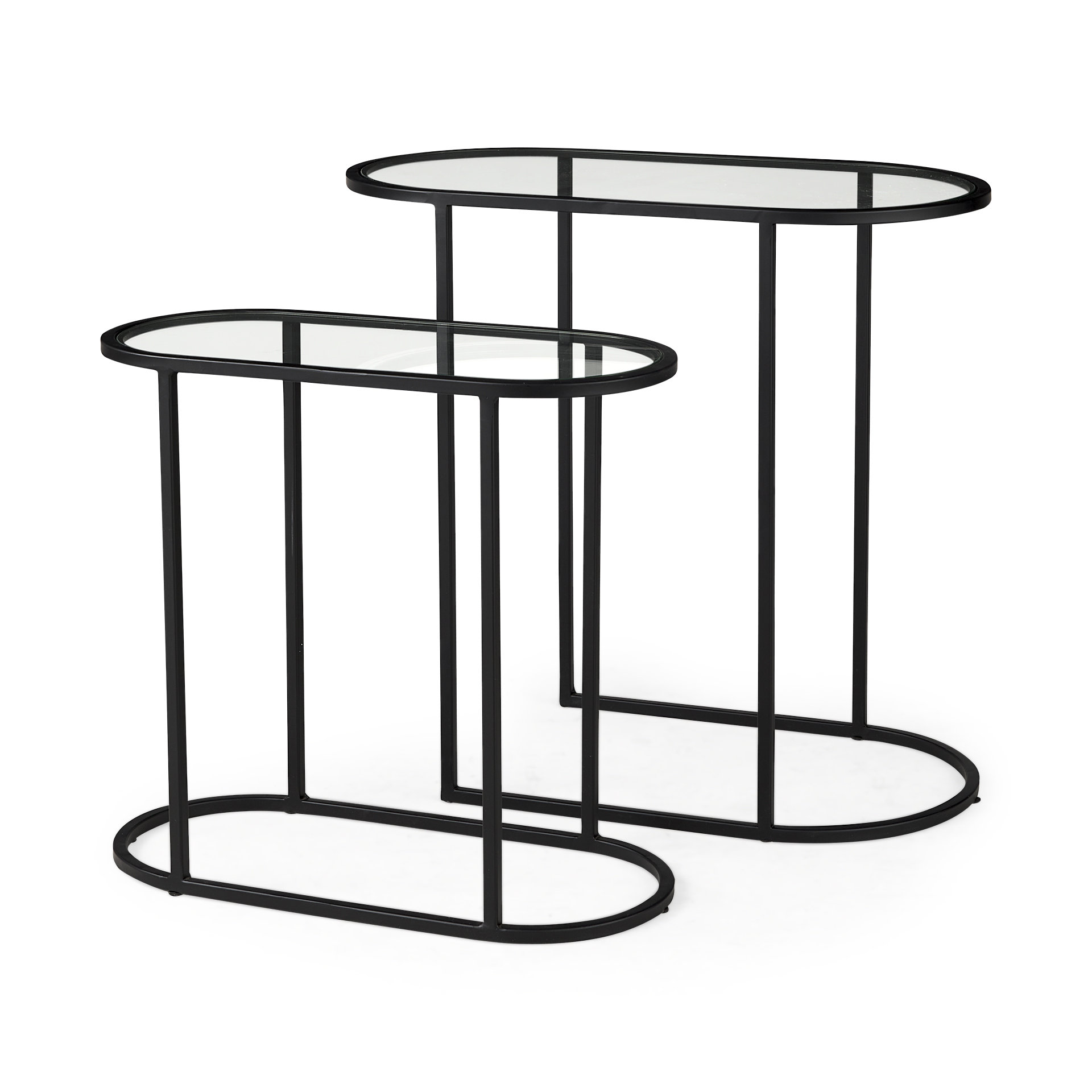 Joss & Main Eboni Glass Frame Nesting Tables | Joss & Main