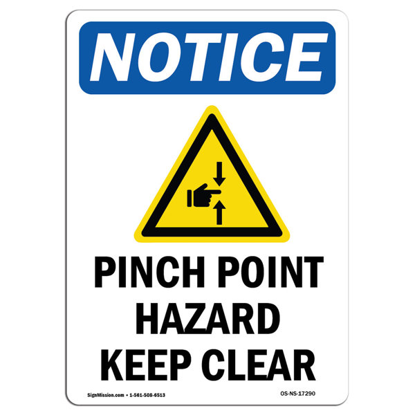 SignMission Pinch Point Hazard Sign with Symbol | Wayfair