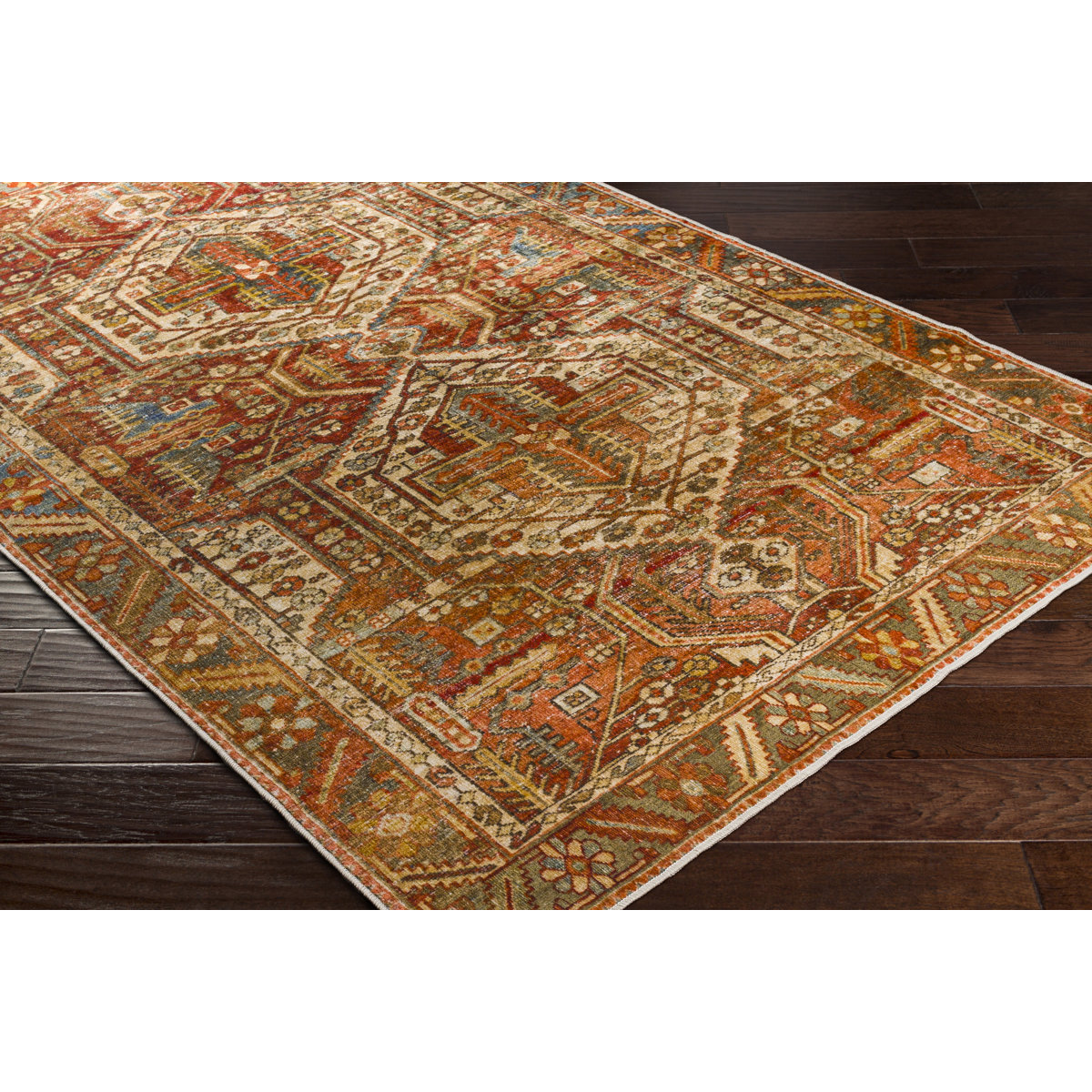 Joss & Main Mags Machine Washable Oriental Brick Red/ Red Area Rug ...