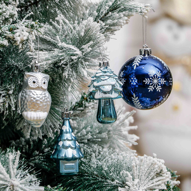 The Holiday Aisle® Jaquarius 80 Piece Ball Ornament Christmas Set | Wayfair
