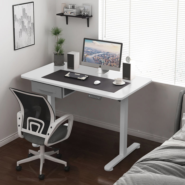 Brayden Studio Alvana 100Cm W Height Adjustable Rectangular Standing ...