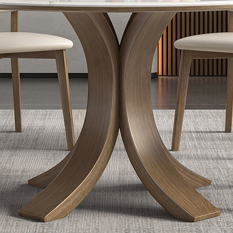 ALLNICEDT Simple Microlite Wood Round Dining Table Sets | Wayfair