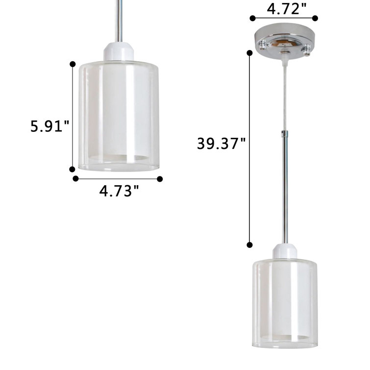 Ebern Designs Bryler 1 - Light White/Chrome LED Single Pendant | Wayfair
