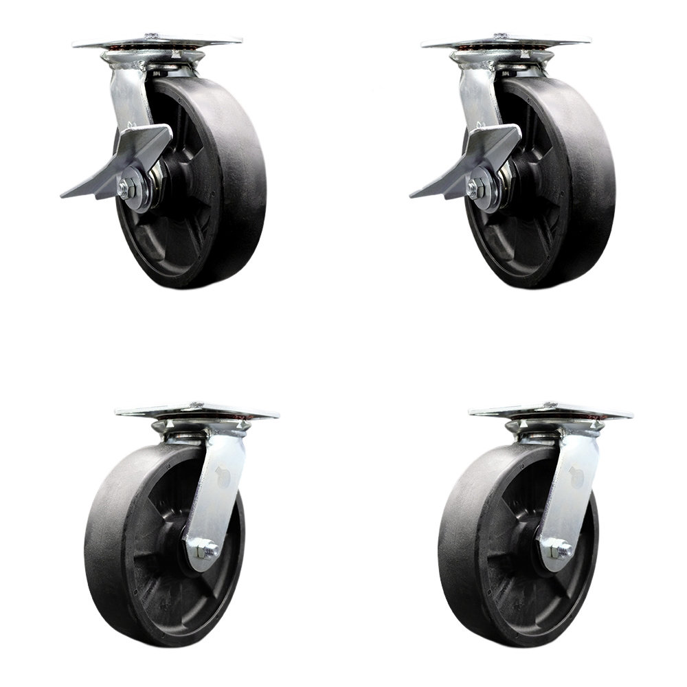 Service Caster 4 Piece Glass Filled Nylon Caster Set | Wayfair