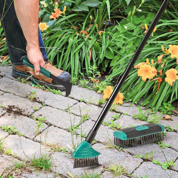 Symple Stuff 4 In 1 Telescopic Weed Remover Brush Set | Wire Head ...