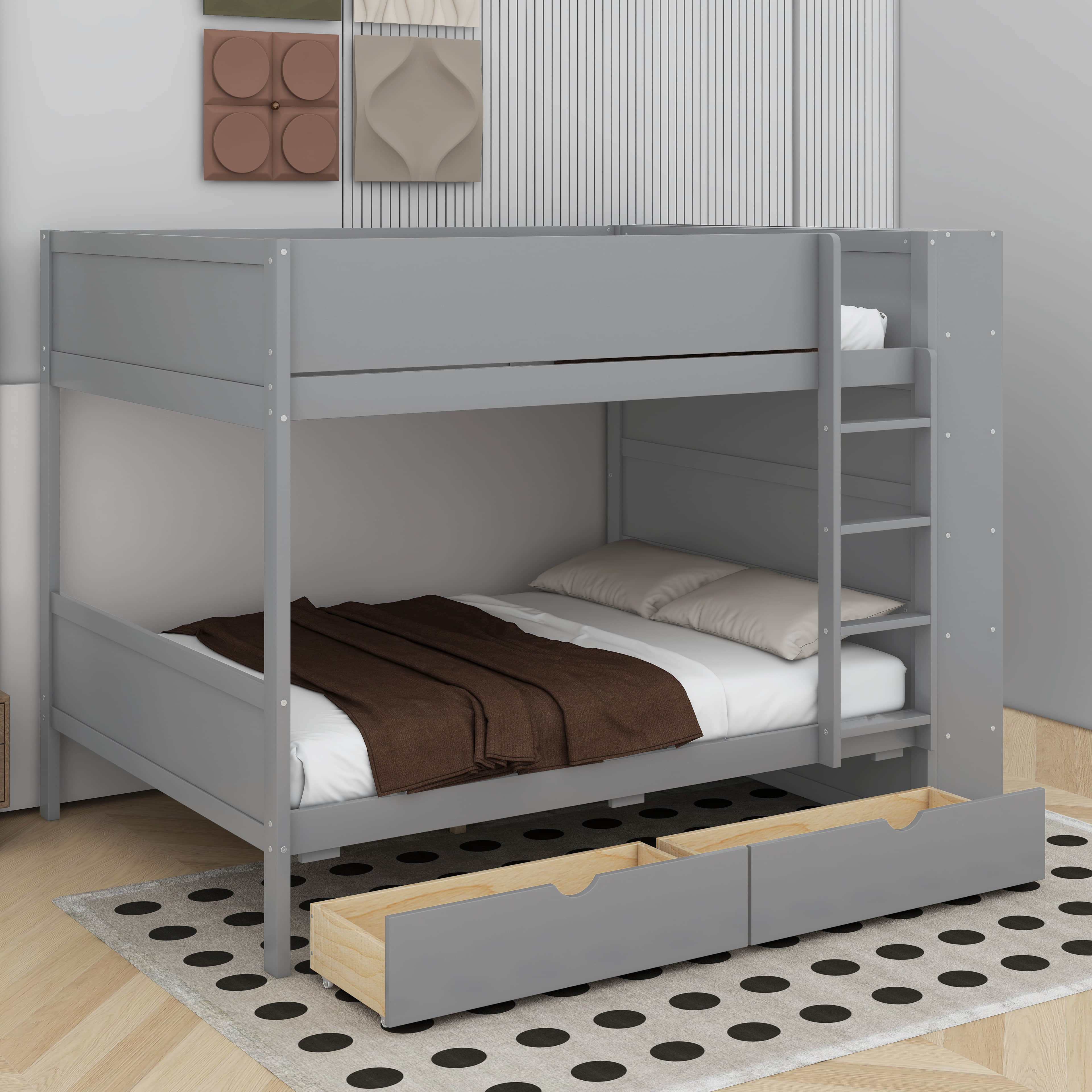 Harriet Bee Full Over Full Bunk Bed With Drawers | Wayfair