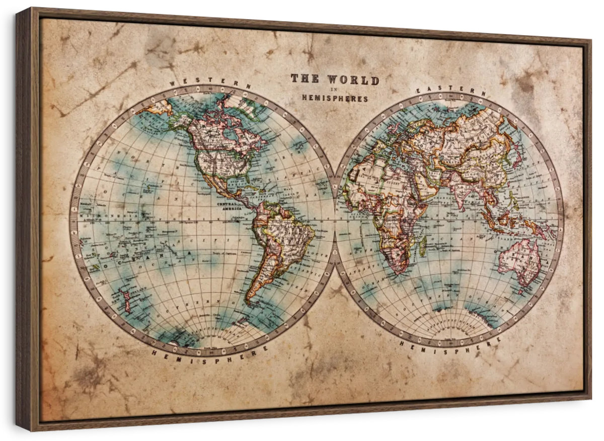 Breakwater Bay Aliaz Hemisphere Map | Wayfair