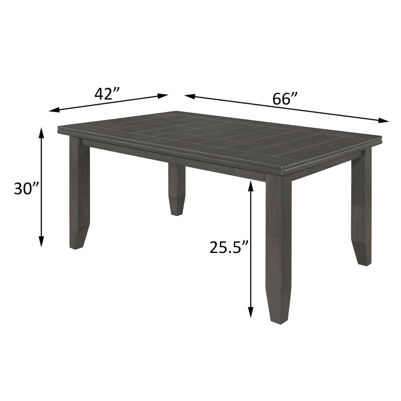 Red Barrel Studio® Dexter Dark Gray Rectangular Dining Table | Wayfair