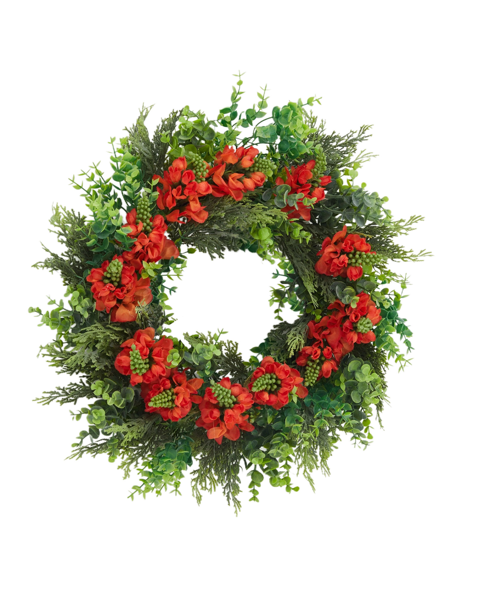 August Grove® 20 Inch Artificial Dragon Beard Flower Wreath for Indoor ...
