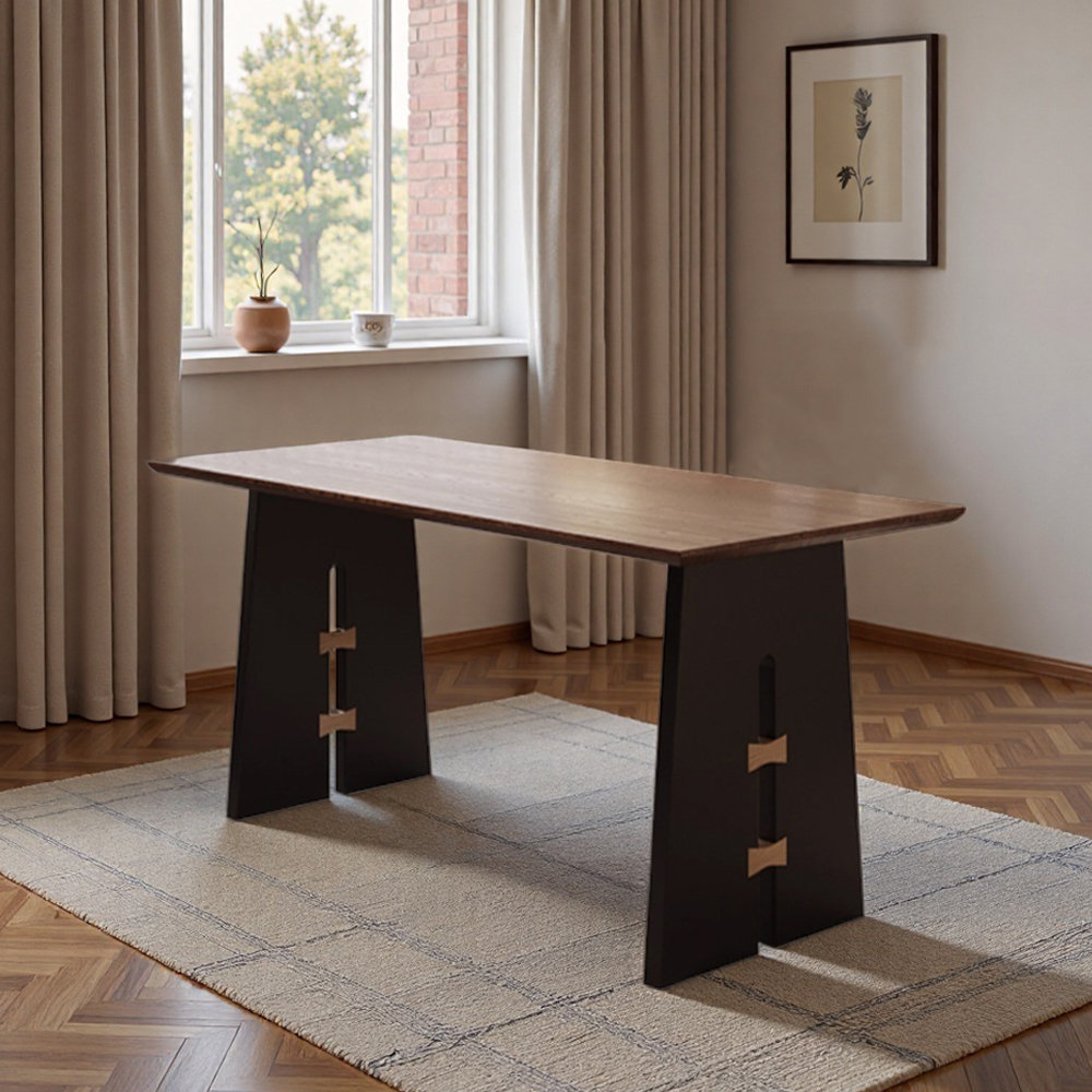 Orren Ellis Ash Wood Tabletop Pine Legs Multi-functional Desk | Wayfair