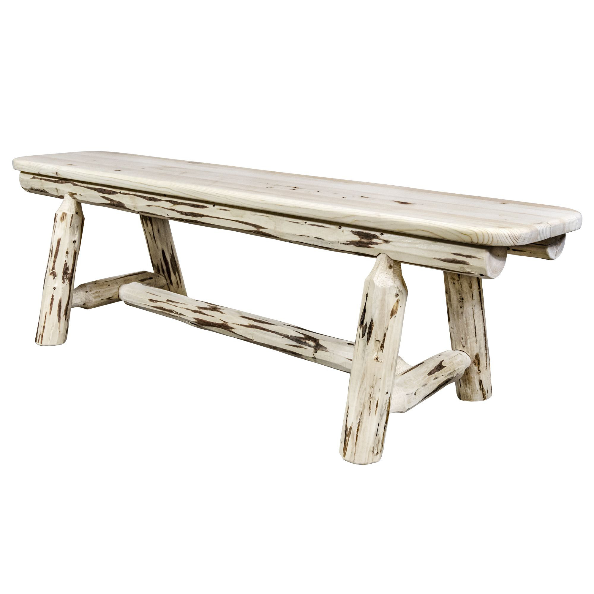 Union Rustic Glacier Country Collection Lodge Pole Pine Bench | Wayfair