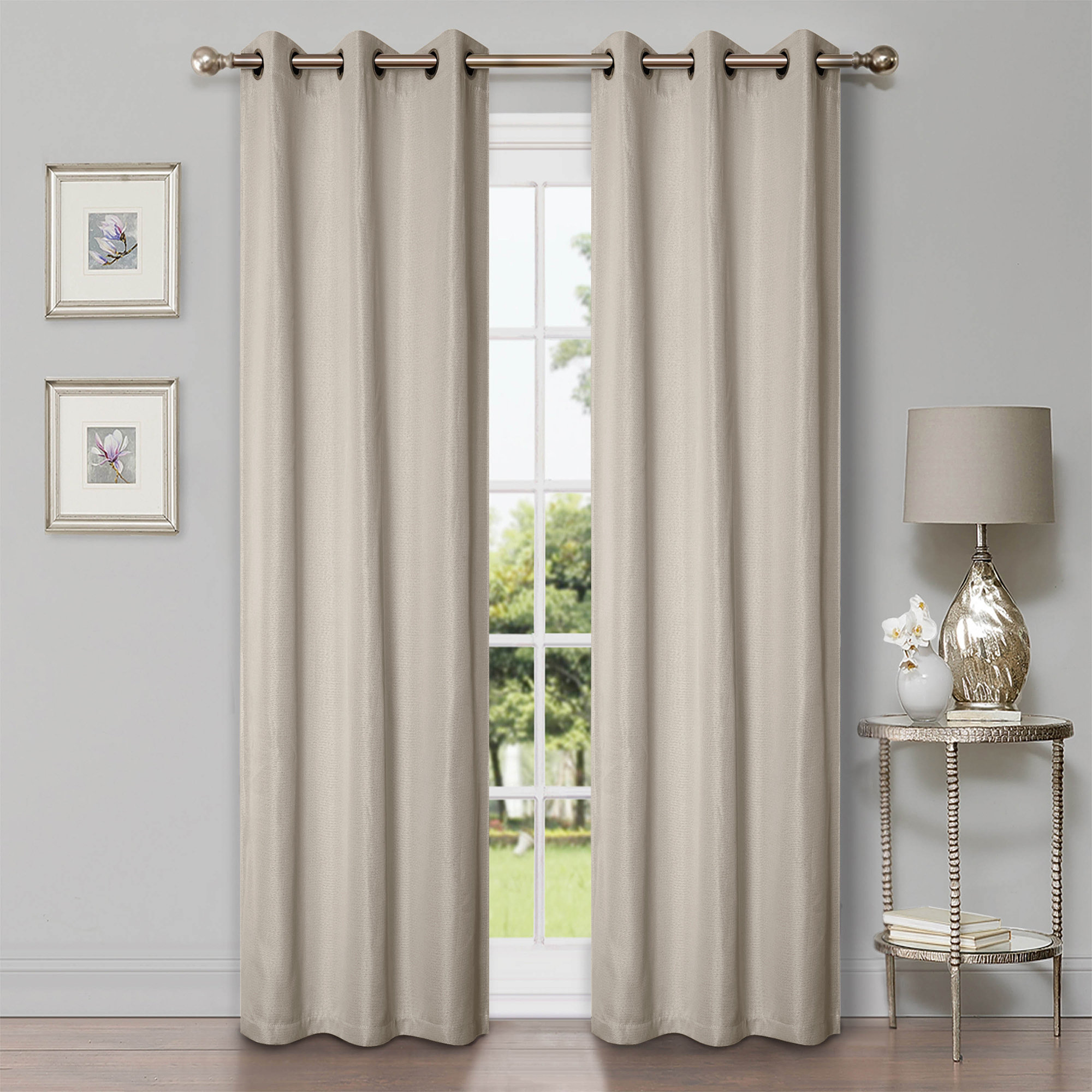 Gracie Oaks Evayah Modern Linen Inspired Classic Solid Room Darkening ...