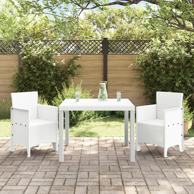 17 Stories Garden Dining Set 3-Piece Set Resin Sturdy Rectangular ...