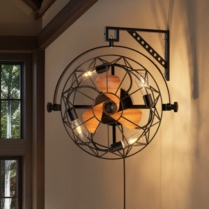 QUEENROSS 25" Black Wall Mounted Fan With 6 Speeds And Remote Included ...