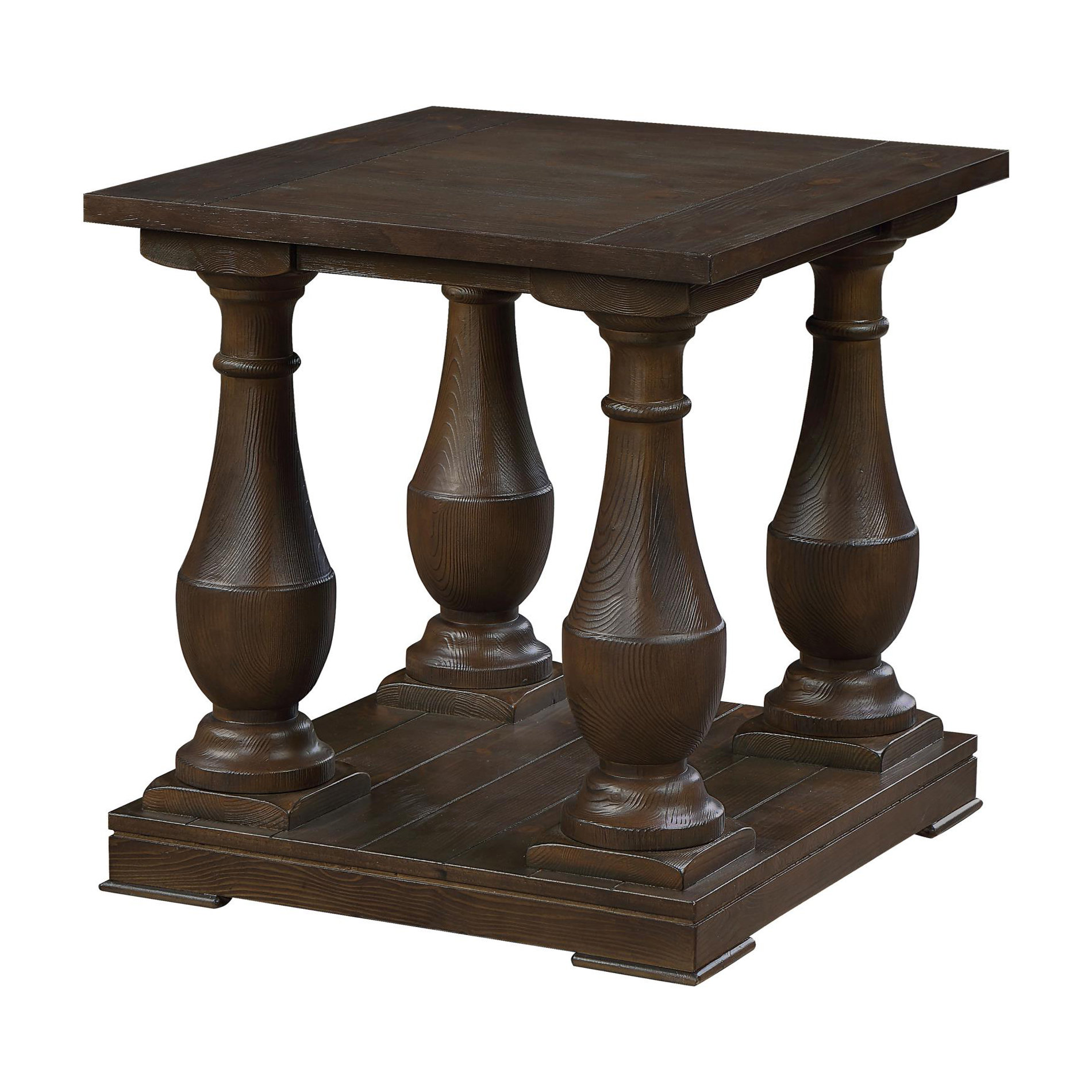 Charlton Home® Aidyn Rectangular End Table with Turned Legs and Floor ...