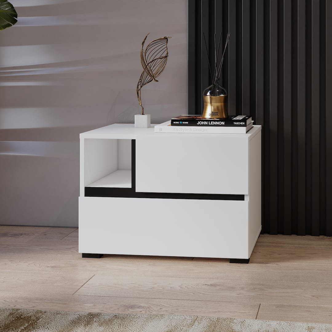 17 Stories Shamond Bedside Table - Premium Laminated Board - ABS Edging ...