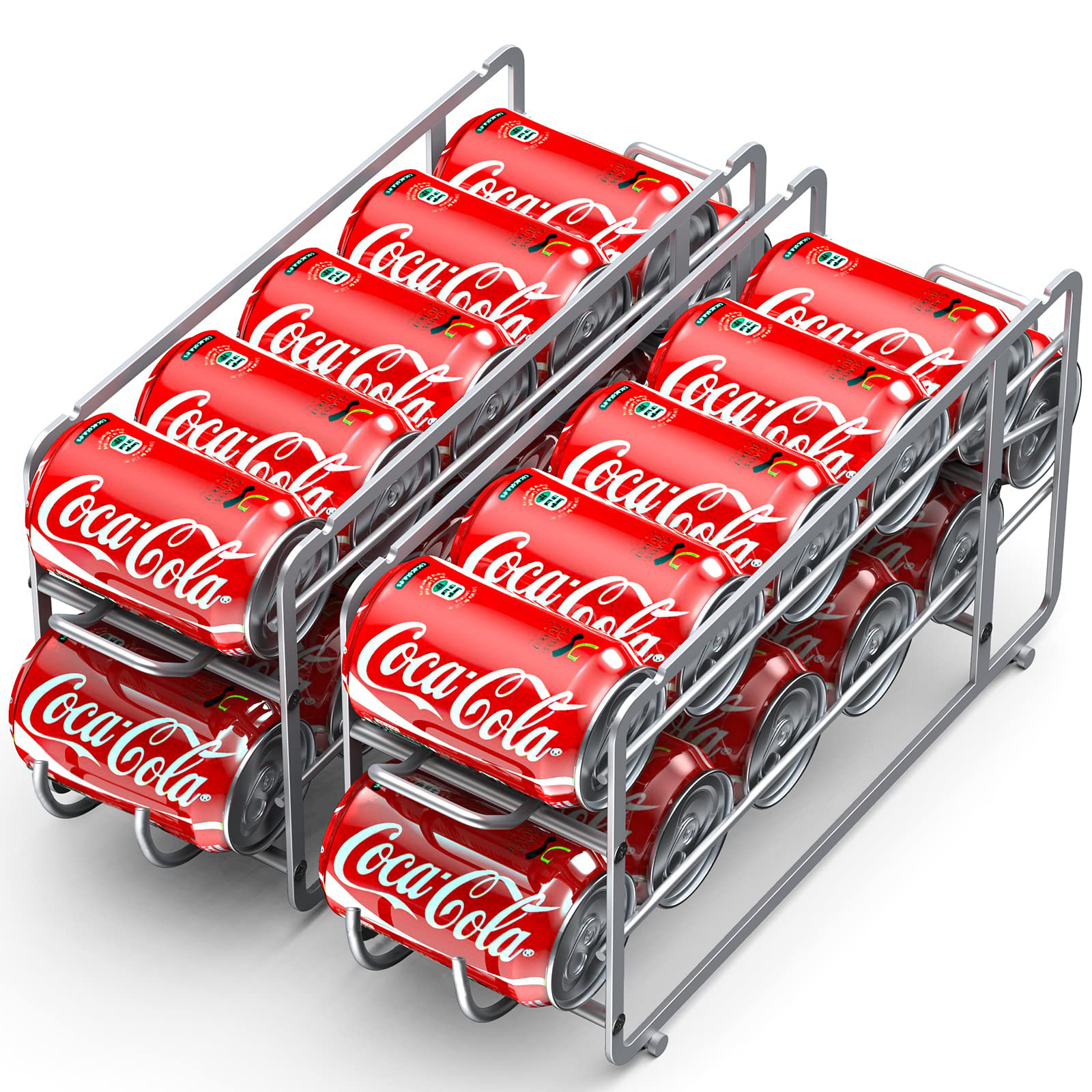Prep & Savour Stackable Soda Can Organizer Rack, Automatically Rolling ...