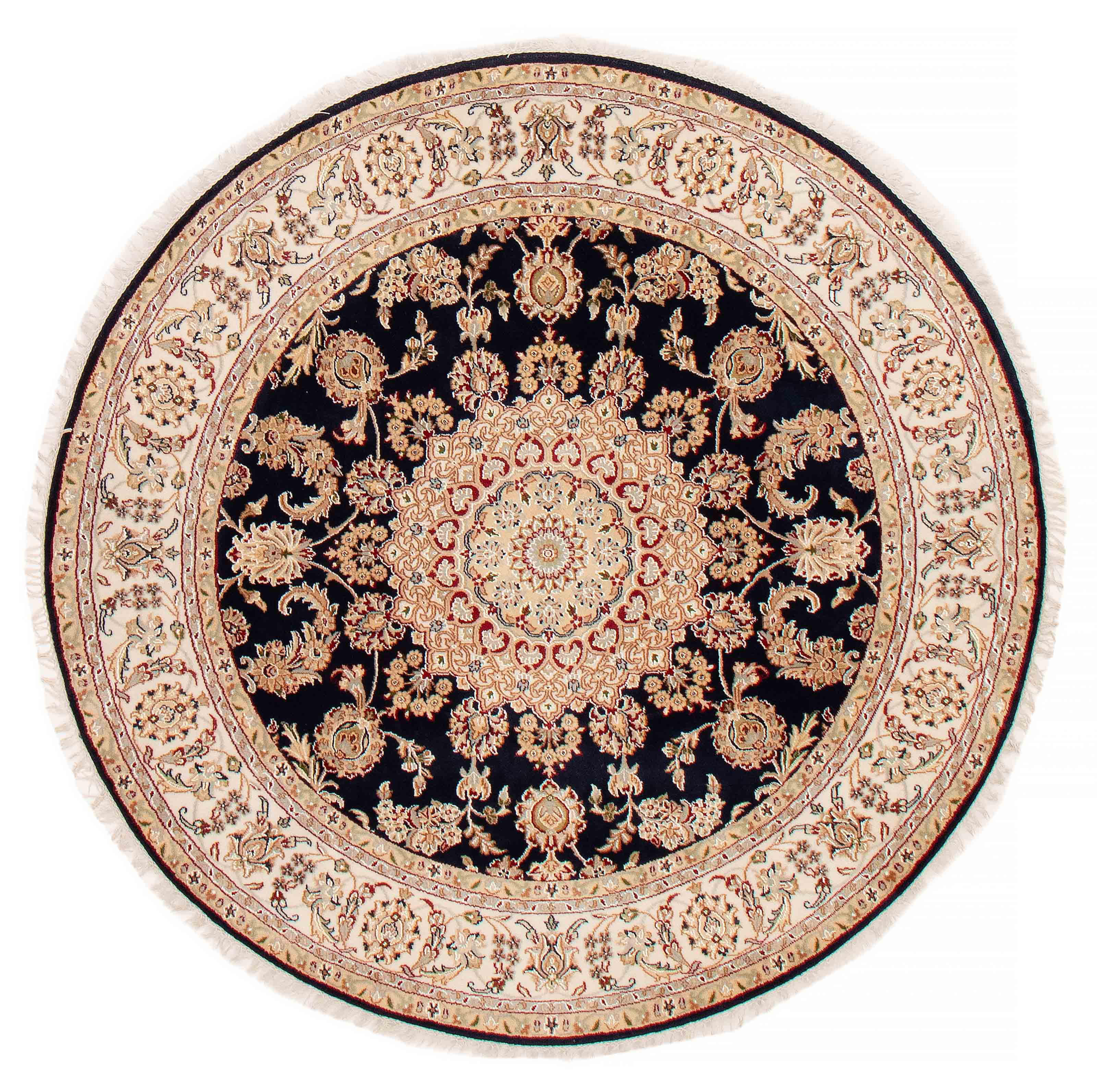 Bloomsbury Market Hand-knotted Nain Dark Navy Rug 5'11" x 5'11" | Wayfair