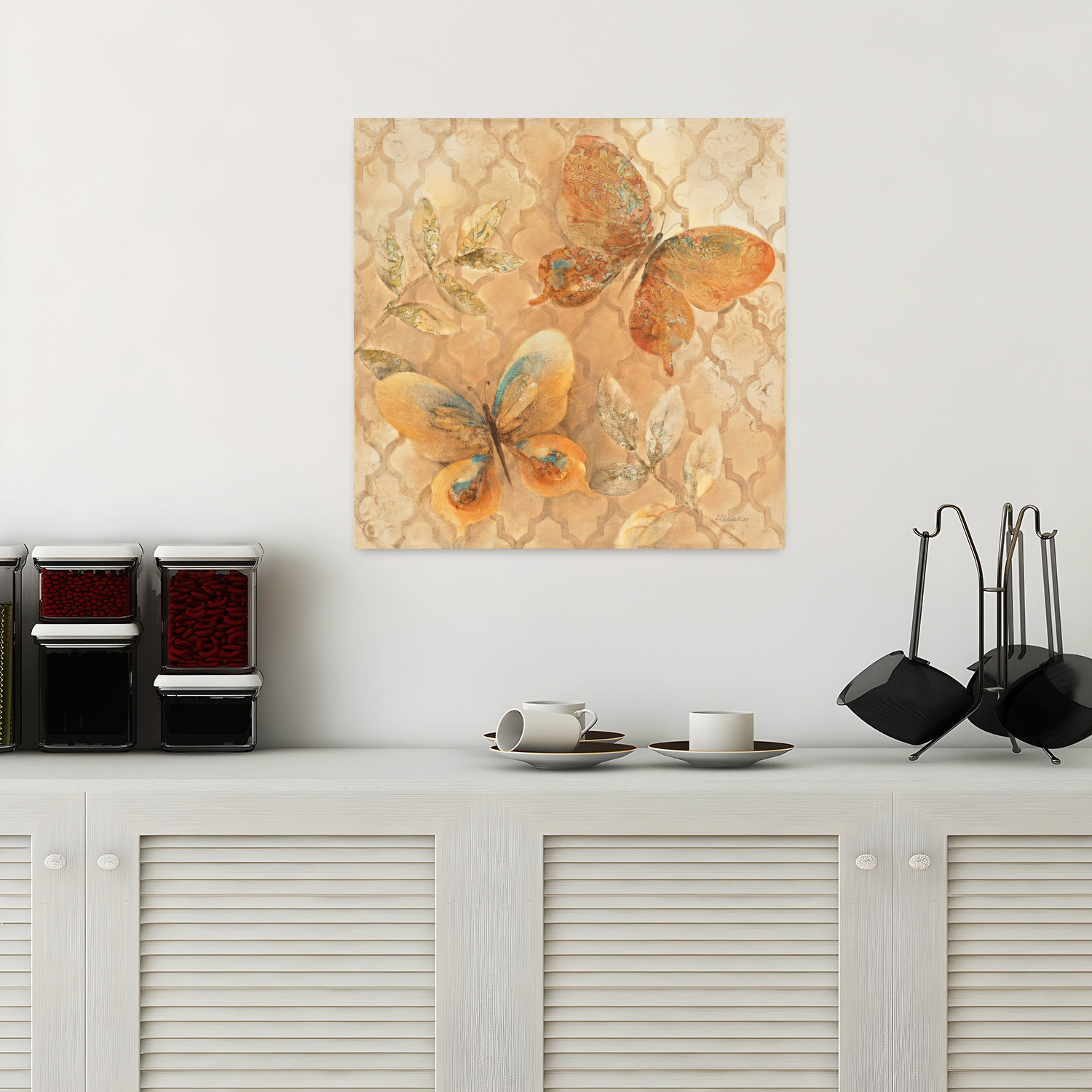 Red Barrel Studio® Contemporary Gilded Butterfly Ii With Animals Aqua ...