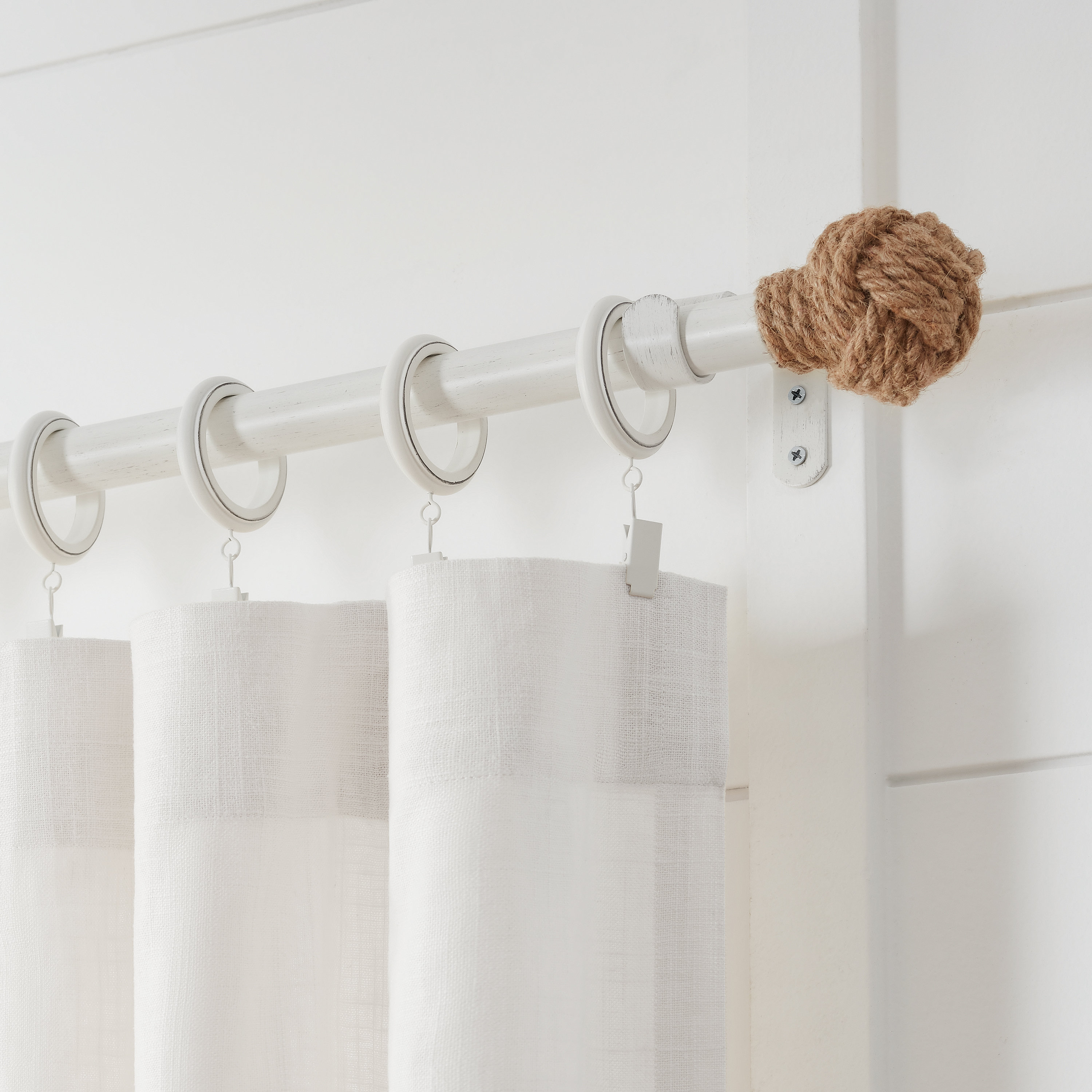 Mode Coastal Collection 1 1/8 in Diameter Curtain Rod Set with Coastal ...