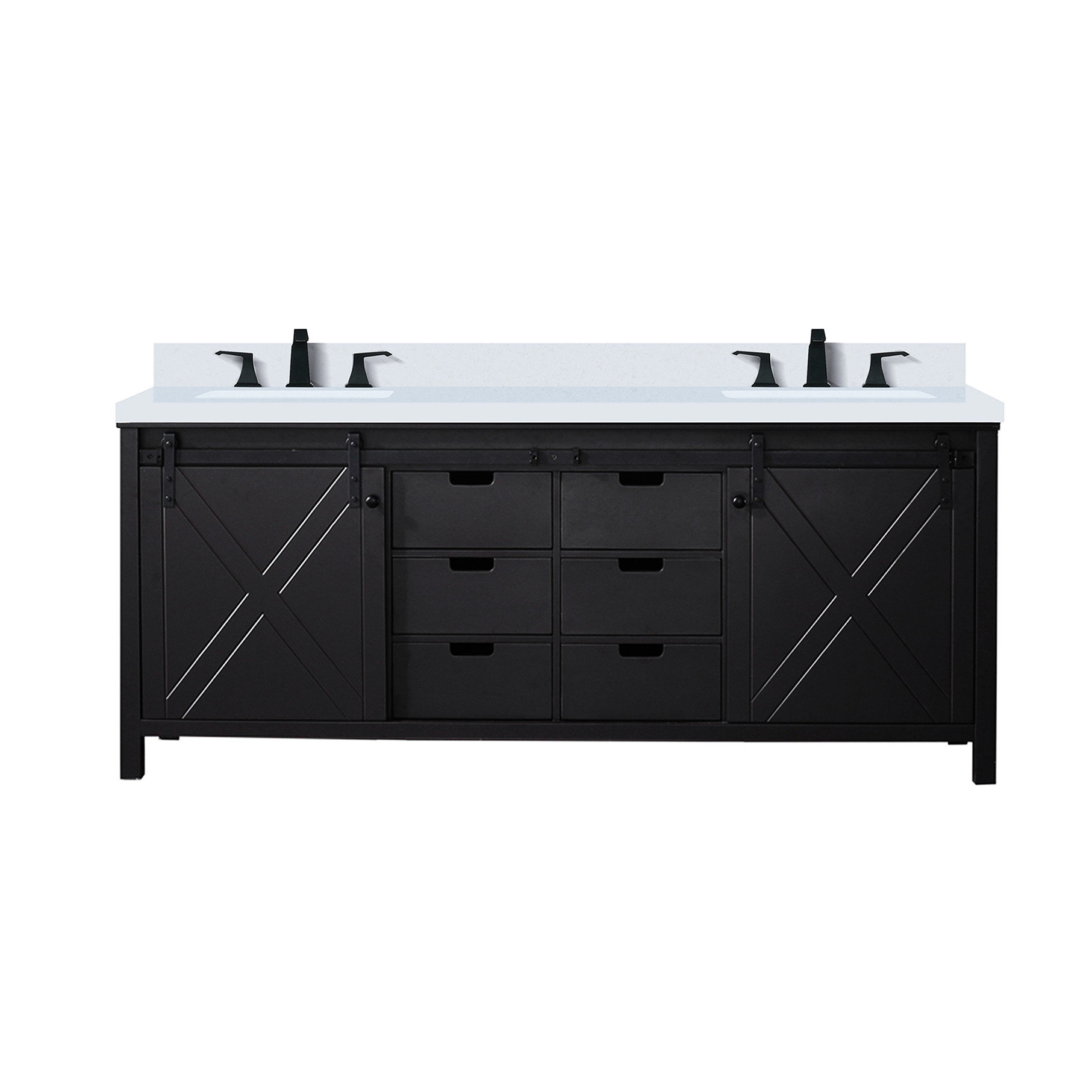 Rosalind Wheeler Brown 80" W X 22" D Double Bath Vanity With White ...