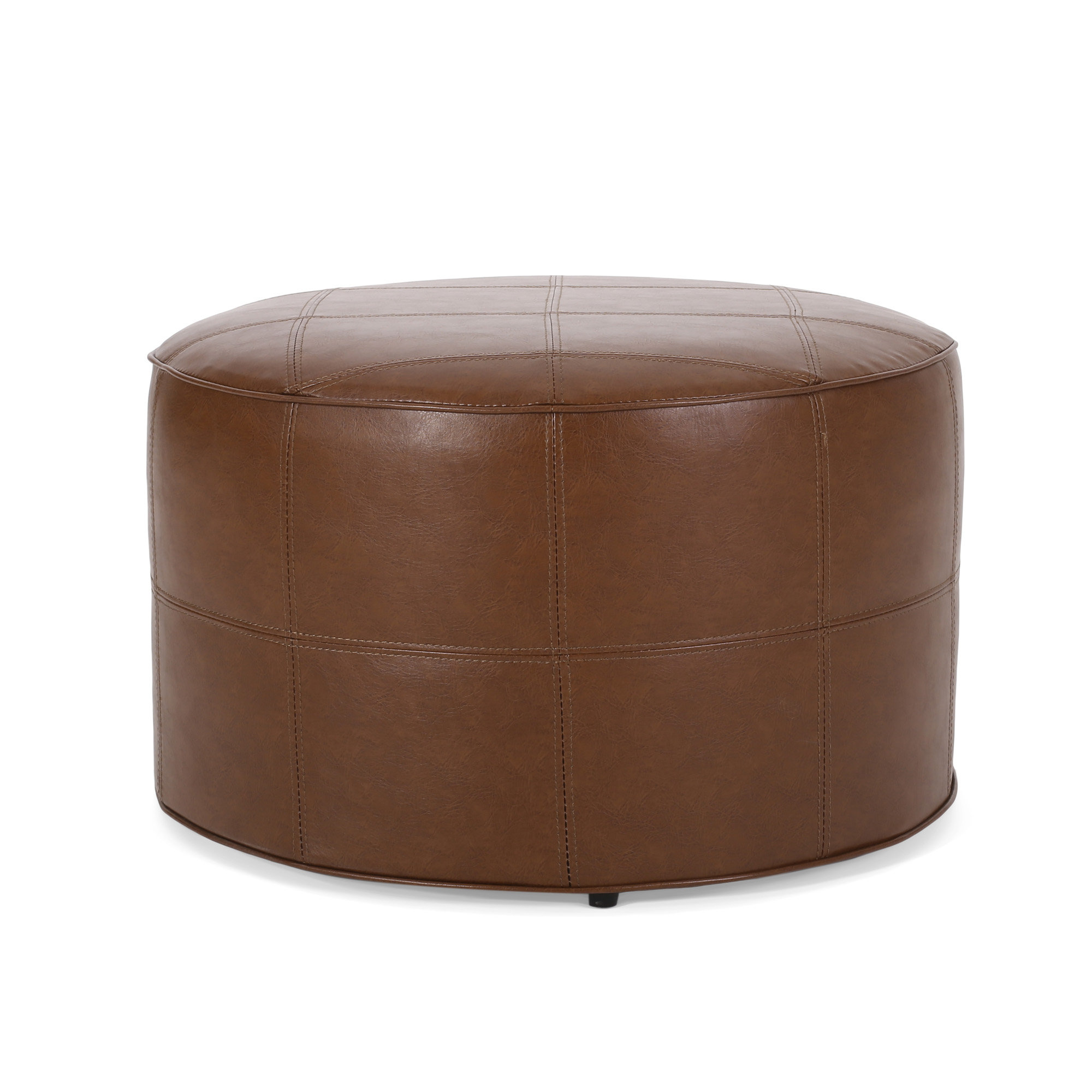 Hokku Designs Versatile Rustic Ottoman With Faux Leather Finish For ...