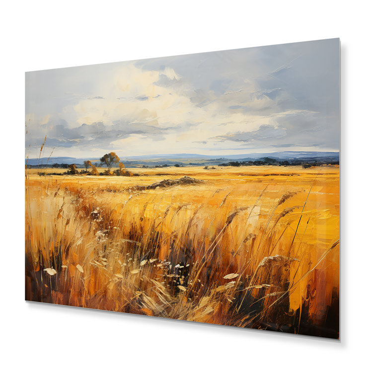 August Grove® Denmark Yellow Fields Of Gold - Farmhouse Metal Wall Art ...