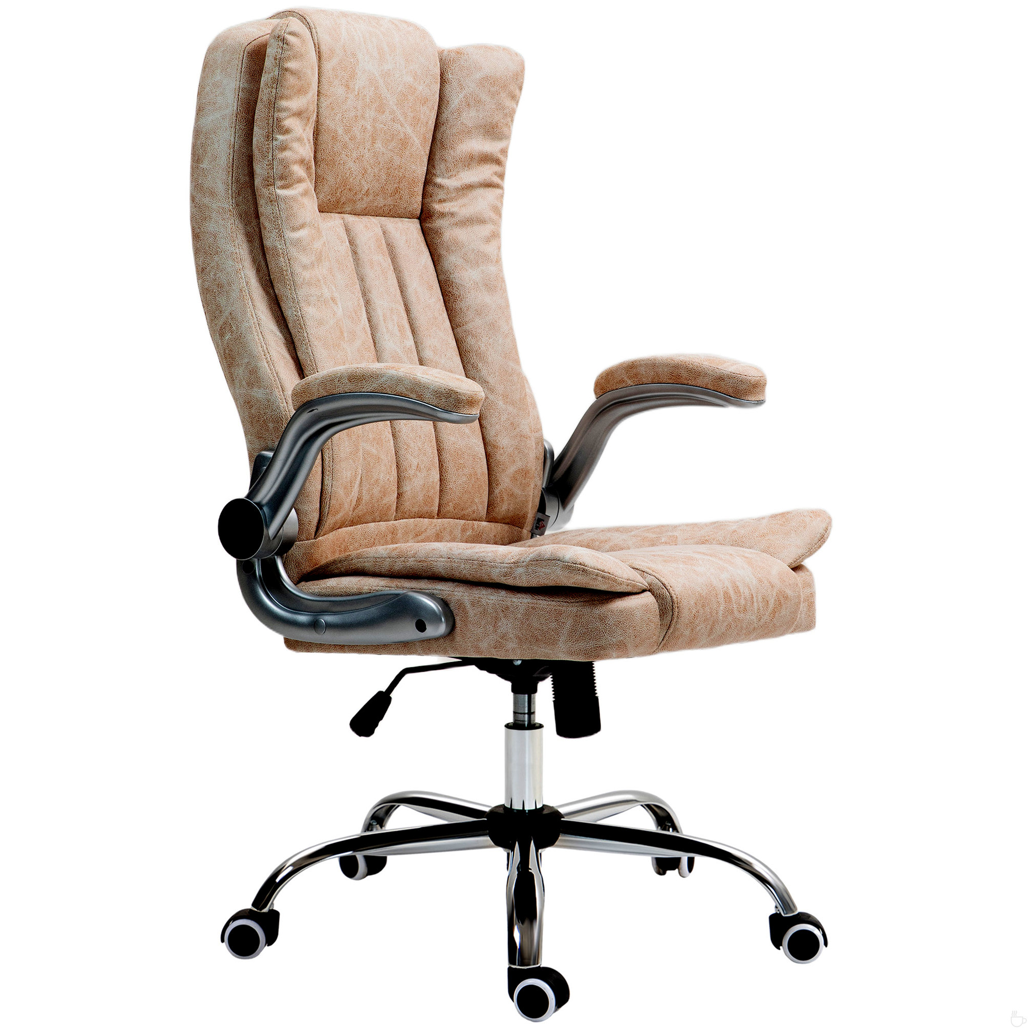 Inbox Zero Office Chair With Padded Flip-Up Arms, Microfiber High Back ...