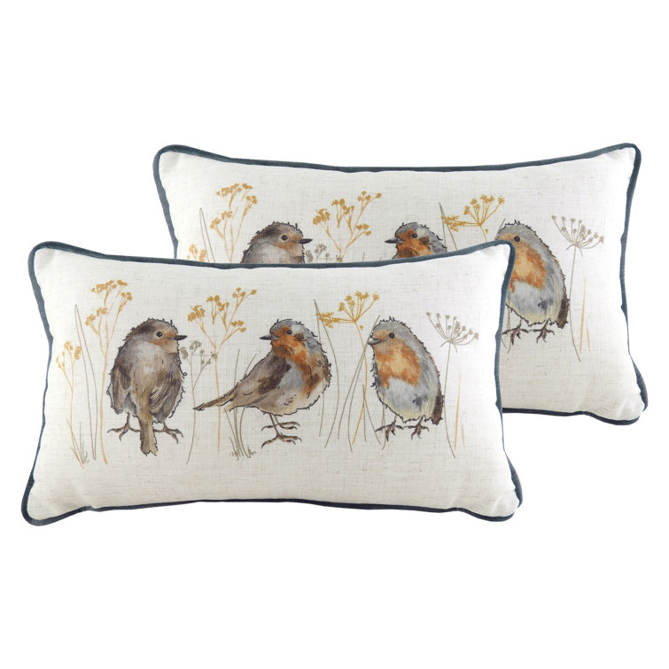 Evans Lichfield Evans Robin Rectangular Throw Cushion With Filling ...