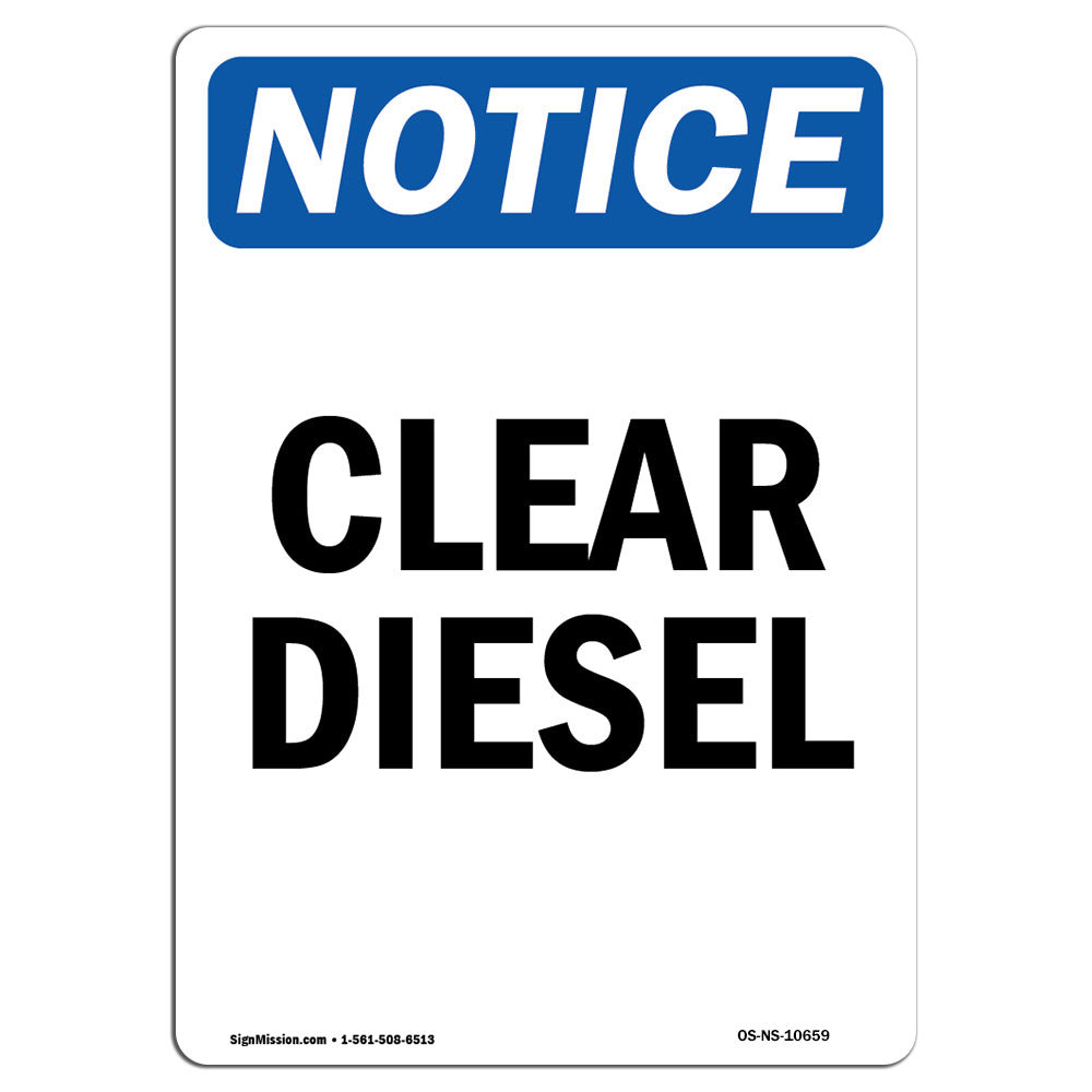SignMission Clear Diesel Aluminum Sign 12 x 18 | Wayfair