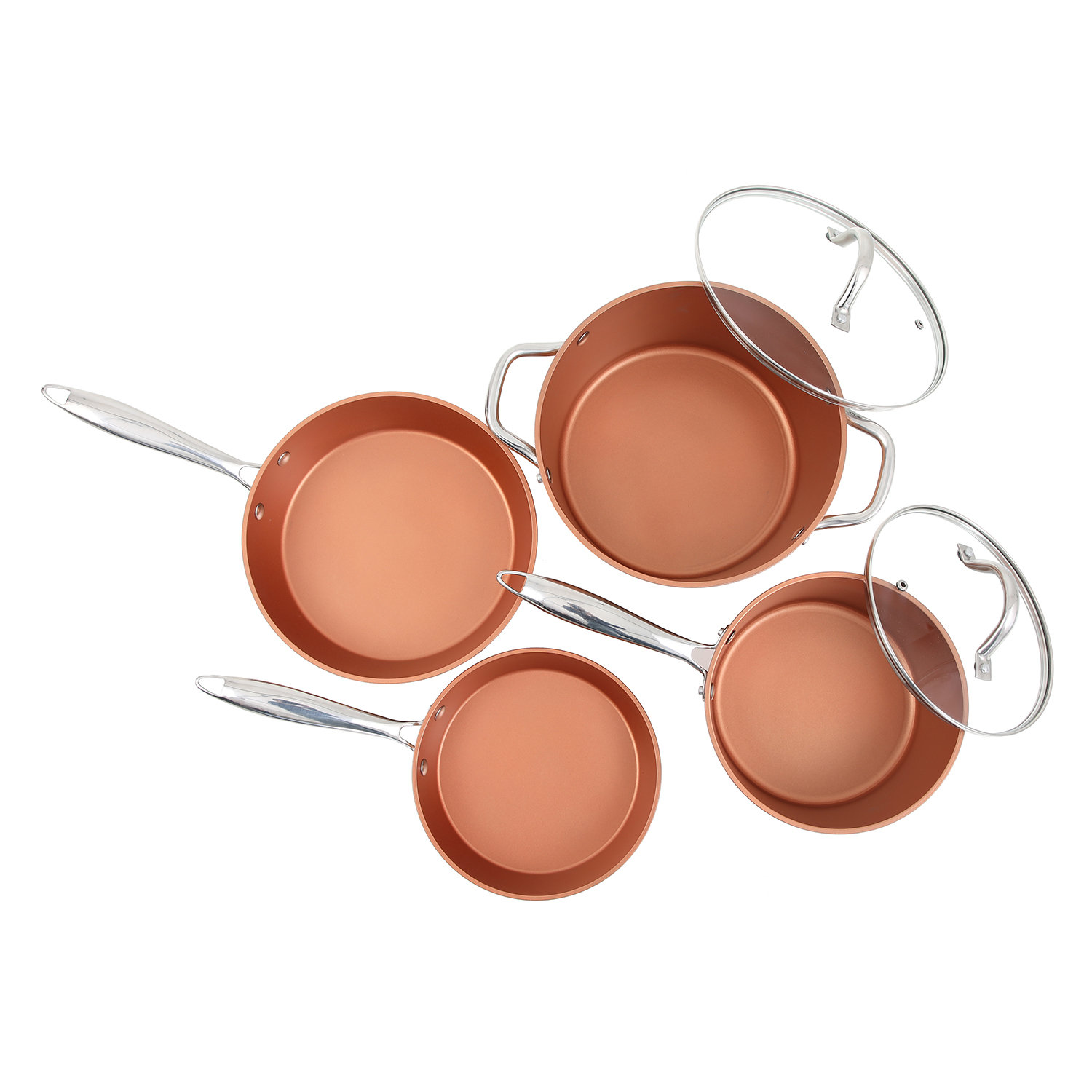 Prep & Savour Dondrick 6 Piece Aluminum Non Stick Cookware Set ...