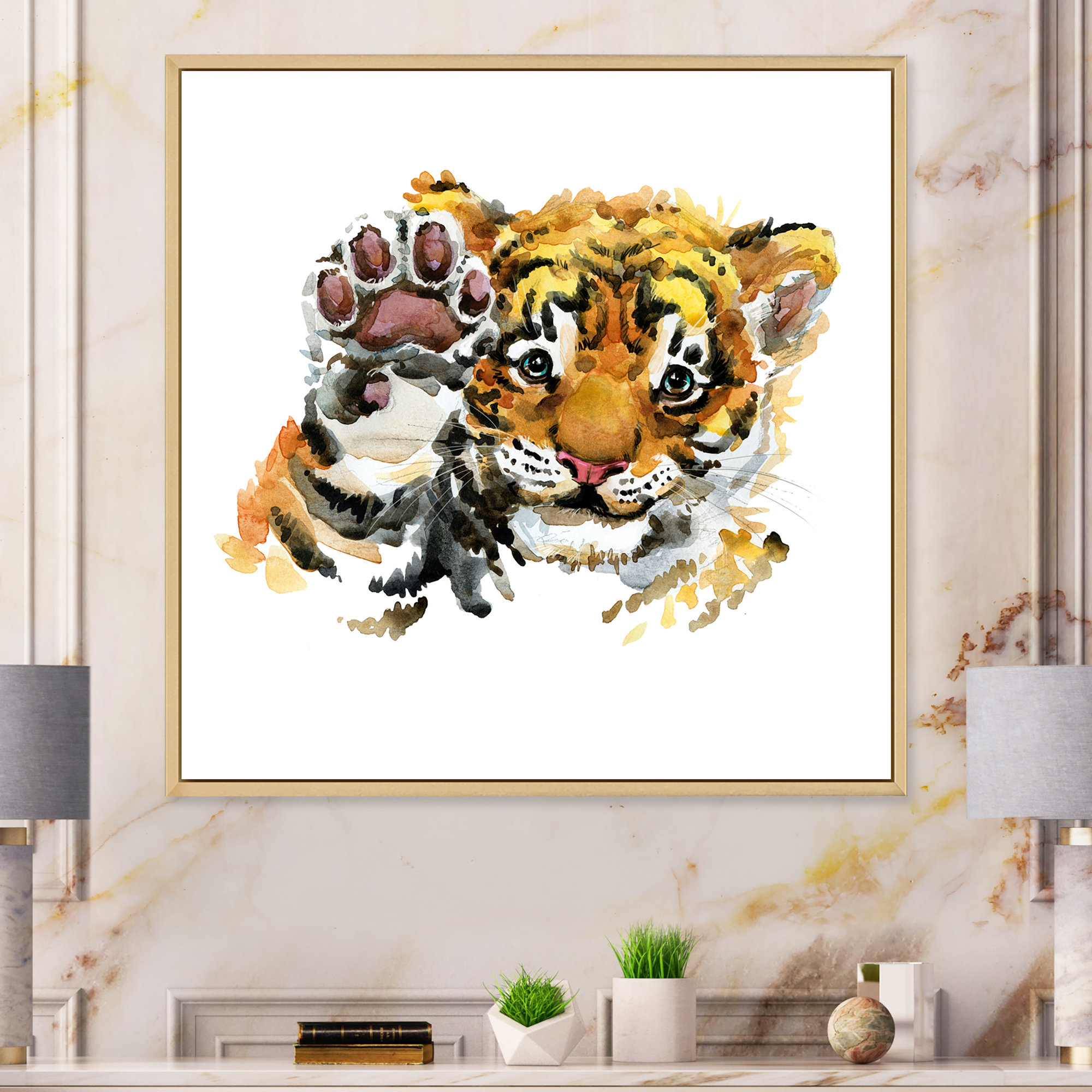 Everly Quinn Cute Tiger Cub Illustration - on | Wayfair