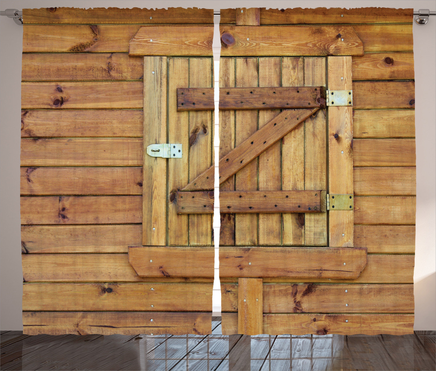 East Urban Home Shutters Semi-Sheer Rod Pocket Curtain Panels | Wayfair