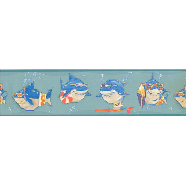 CONCORD WALLCOVERINGS ™ Fish in Glasses with Ball Skateboard Frisbee ...