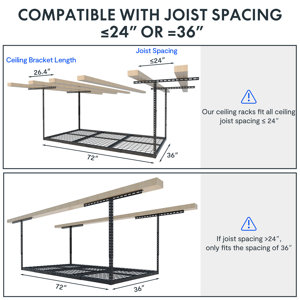 Rebrilliant Maryorie Steel Height -Adjustable Ceiling Mounted Rack ...